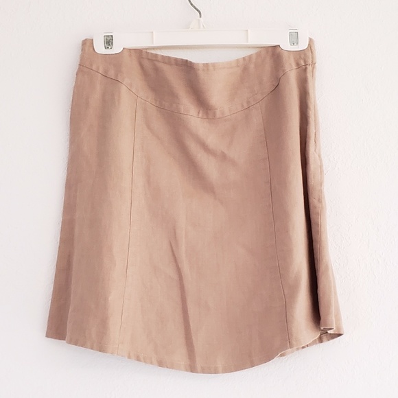 H&M | Skirts | Hm Pretty Tan Button Linen Skirt Lightweight | Poshmark